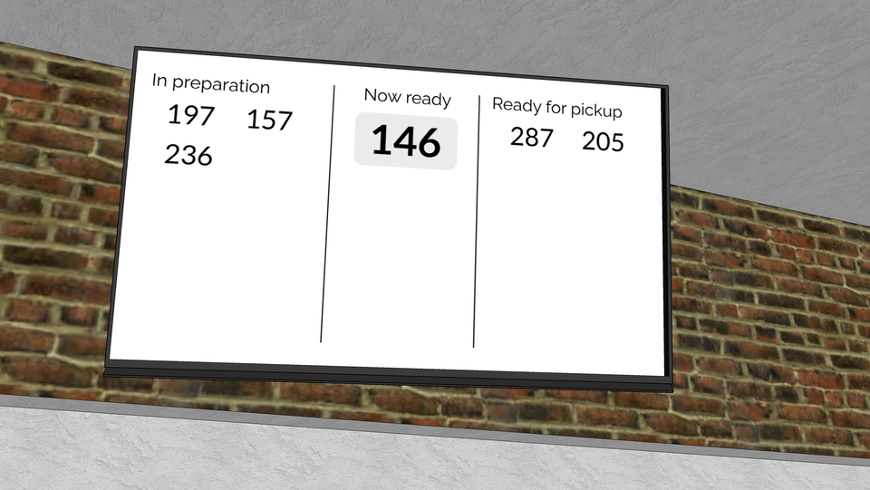 Order pickup number system